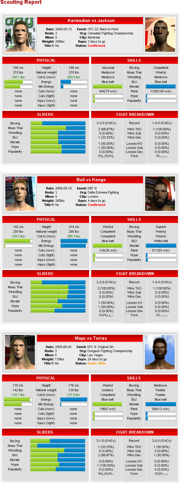 MMA Tycoon :: Assistant Example